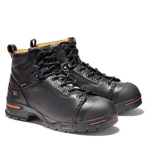 Timberland PRO Men's Endurance Puncture Resistant WaterPROof Steel Toe 6" Workboot,Black,10.5 W