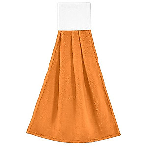 Orange Halloween Kitchen Hanging Towel 12 x 17 in Bath Bathroom Towels Hand Tie Towel Set 2 Pcs Tea Bar Dish Cloths Dry Towel Soft Absorbent Durable for Laundry Room Decor