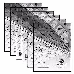 Mantello Front Loading Black Picture Frame 8.5x11 - Set of 6 - Table Desk Wall hanging For Artwork - Certificates Diplomas - Family Gallery Multi Photo Frame
