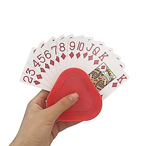 SEETOOOGAMES Playing Card Game Holders - Little Kids Hands Free Triangle Shaped Poker Tray - 8 Pieces