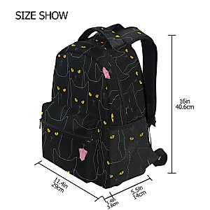 TropicalLife Funny Animal Cat Pattern Backpacks Travel Laptop Backpack Elementary Book Bag Casual Daypack for Teen Girls Boys Women School
