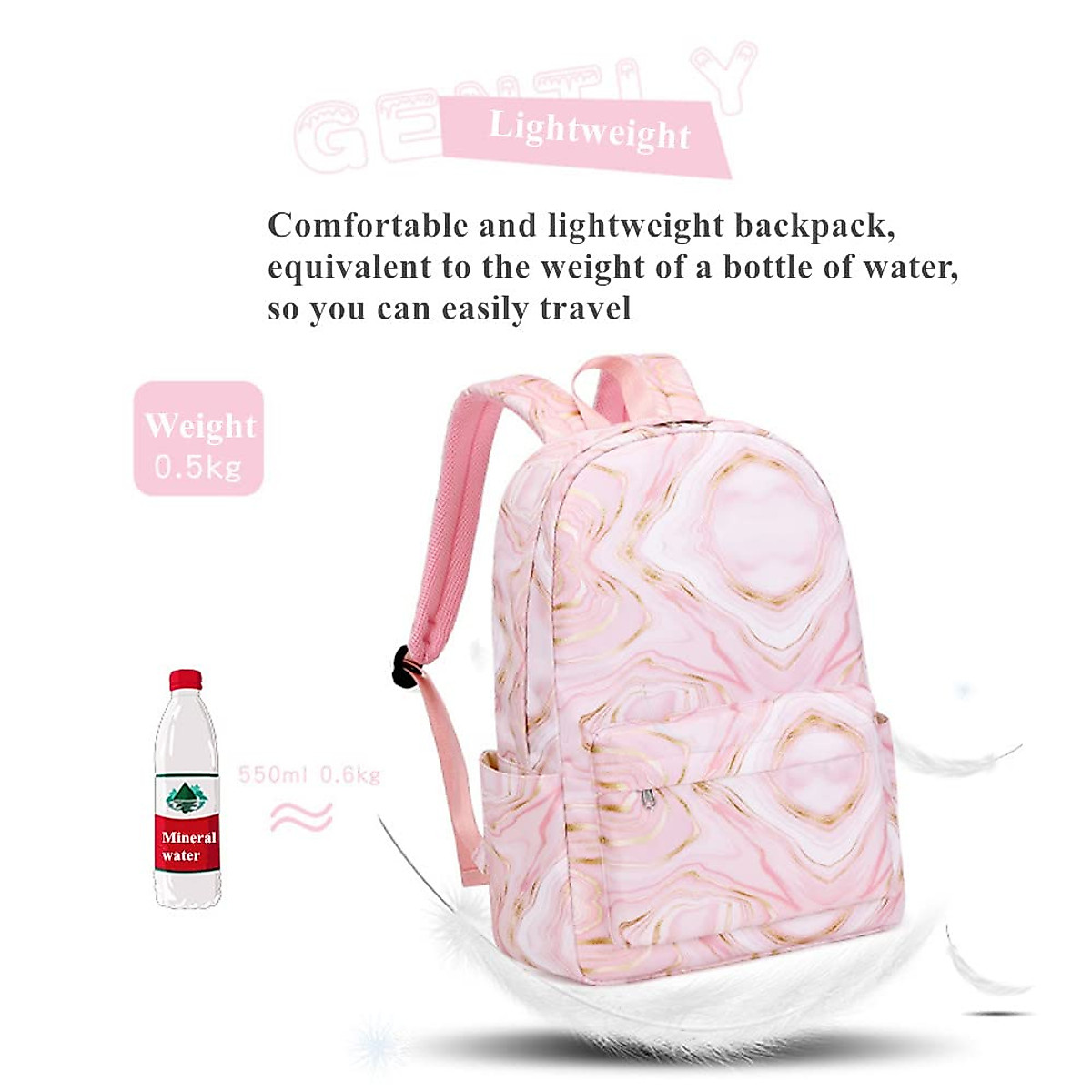 3 Piece Teen Girls Backpack Set Kids Bookbag with Lunch Box Elementary School Outdoor Bag