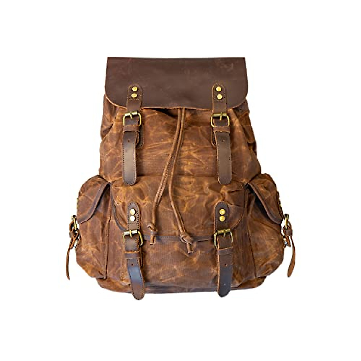 olpr. Canvas and leather backpack (Brown)