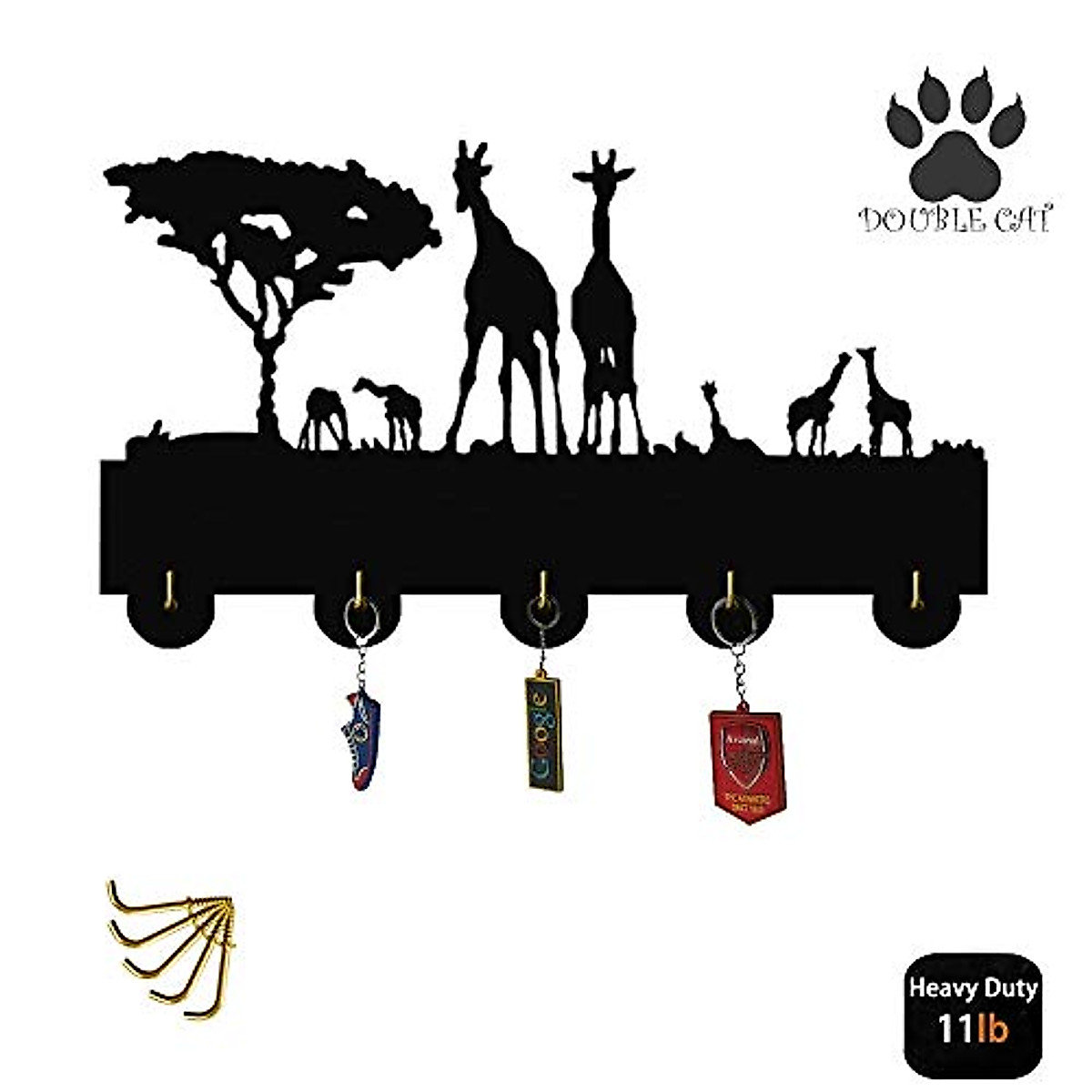 Africa Theme Wild Life Animal Giraffe Wooden Hook for Coat Interesting Choice Key Holder Great Birthday Gife for Kids