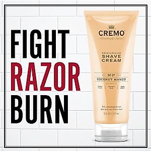 Cremo Coconut Mango Moisturizing Shave Cream, Astonishingly Superior Ultra-Slick Shaving Cream for Women Fights Nicks, Cuts and Razor Burn, 6 Fl Oz (Pack of 2)