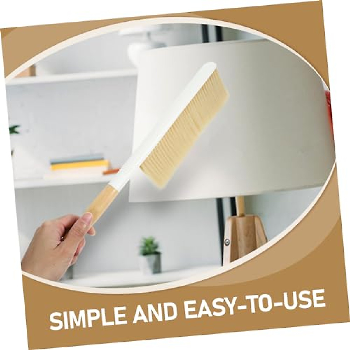 COOLHIYA Dust Brush Cleaning Brush Hair Broom Whisk Brooms Soft Brush Soft Bristle Hair Brush Handheld Broom Stains Remover Brush Kitchen Brush Keyboard Brush Hand Broom Beige The Pet