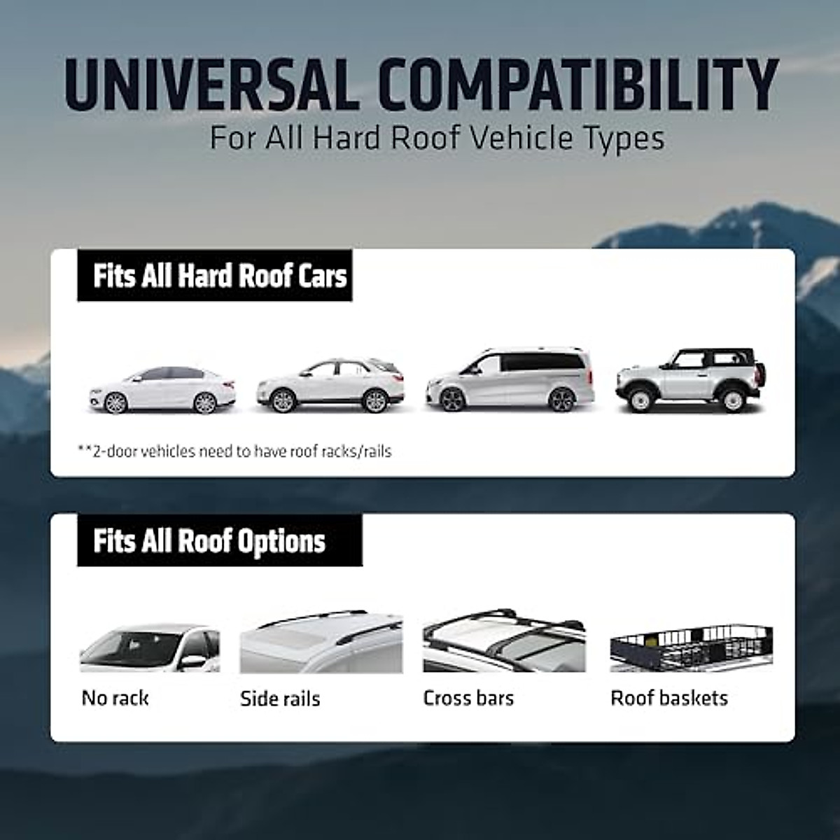 Rooftop Cargo Carrier -19 Cuft XL 6 Suitcase Car Top Carrier Without Roof Rack, Car Topper Luggage Carrier Waterproof, Luggage Rack SUV - 6 Hooks, Mat, Storage Roof Cargo Bag - 15 & 23 Cuft Avail