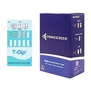 Prime Screen [5 Pack] 5 Panel Instant Urine Drug Test Kit, Medically Approved for Testing AMP, Benzos (BZO), COC, OPI, Marijuana (THC) - WDOA-754