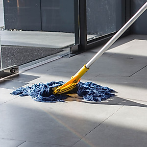 MECCANIXITY Commercial Mop Heads Replacement 40x27cm Cotton Yarn for Wet/Dry Mop Floor Cleaning Pads, Red Pack of 2