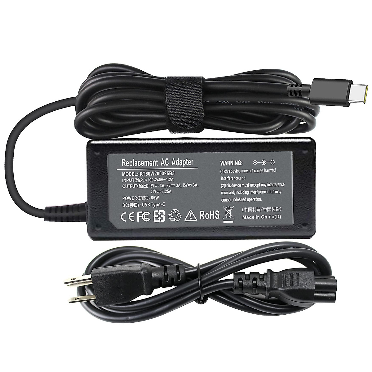 65W 45W USB-C Type C Charger Adapter for Dell XPS 13 9350 9360 9365 9370 9380 Latitude 7390 7275 7370 5175 5285 5290 2-in-1 Chromebook 3380 3100 LA45NM150 LA65NM170 2YKOF 04RYWW 0HDCY5 Power Supply