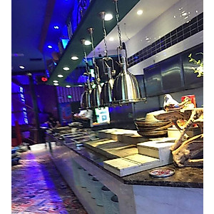 Food Heating Lamp Portable Vertical Food Heat Warmer Lamp Pizza French Fry Buffet Party A Unique Chandelier of Insulating Equipment of Hotel Restaurant (Color : Black) (Silver)