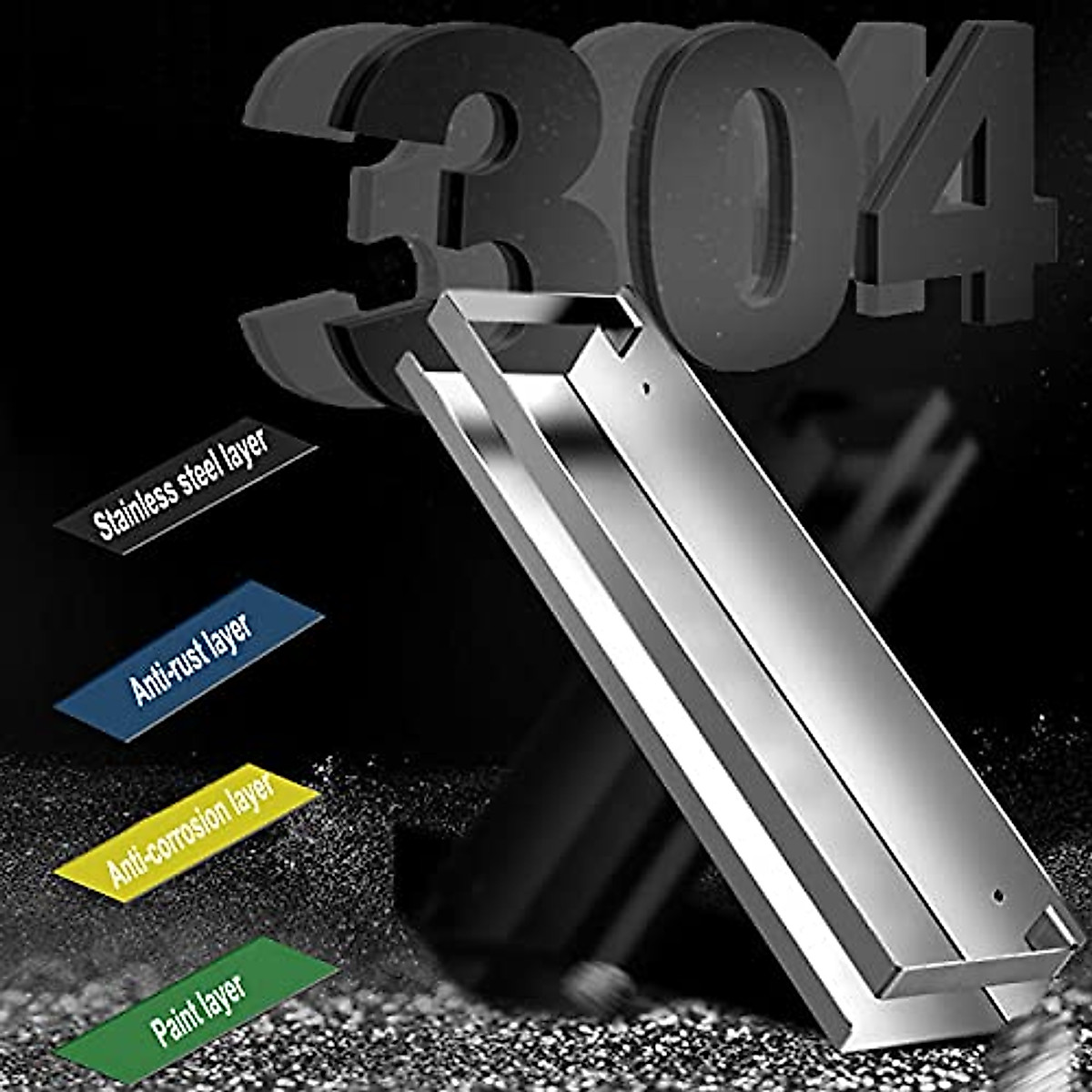 Bathroom Shower Stainless Steel Shelf SUS304 Self-Adhesive/Screws Drilling 11.8" Rectangular Storage Organizer Shelves Wall Mounted Bath Shower Shelf Brushed Finish for Bathroom, Washroom, Kitchen