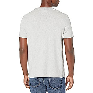 Tommy Hilfiger Men's Short Sleeve Crewneck T Shirt with Pocket, Light Grey Heather, Large