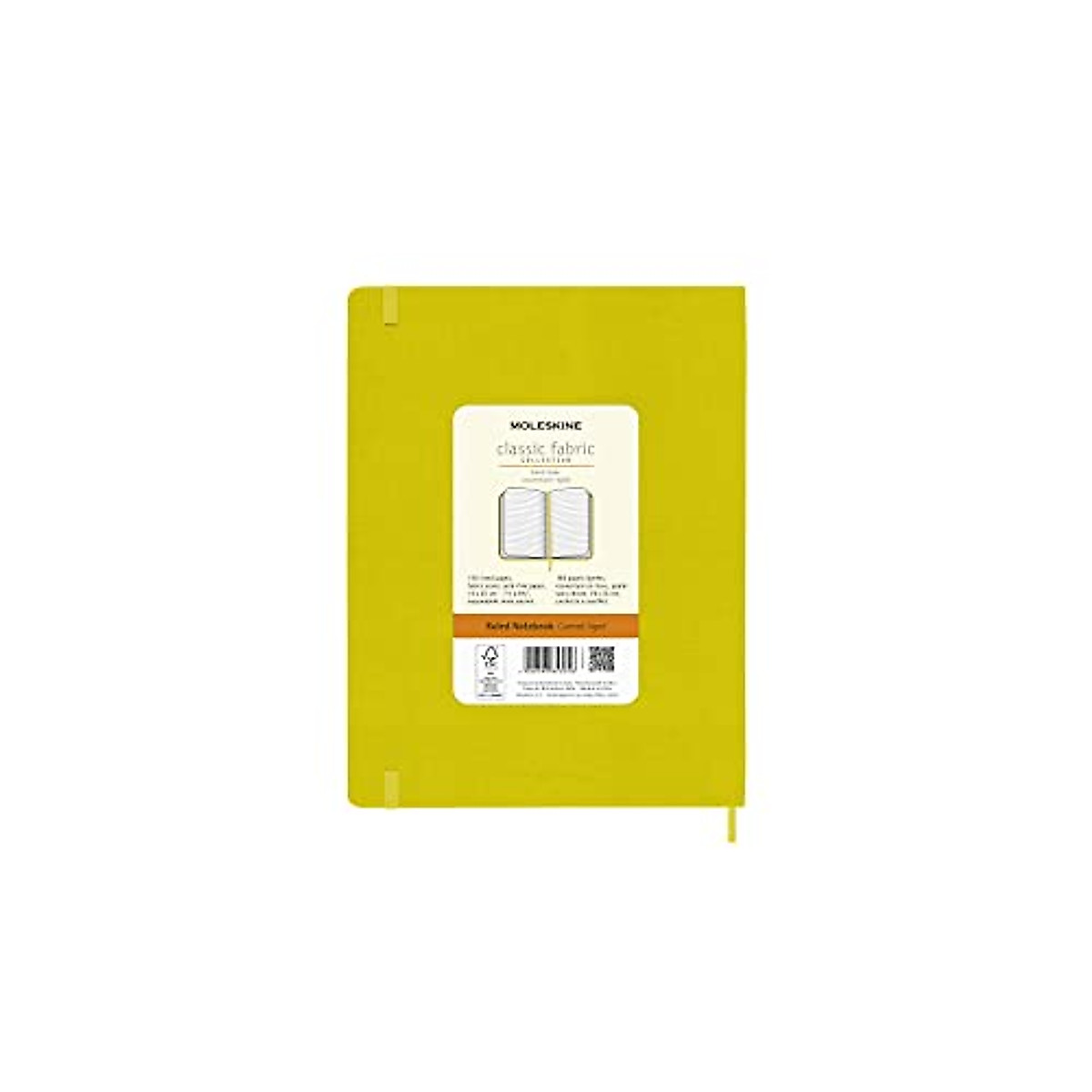 Moleskine Classic Notebook, Hard Cover, XL (7.5" x 9.5") Ruled/Lined, Hay Yellow (Silk), 192 Pages