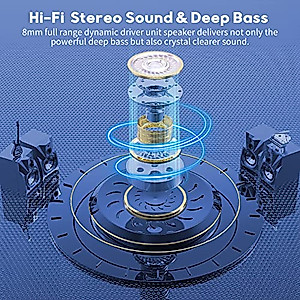 kurdene Bluetooth Wireless Earbuds, S8 Deep Bass Sound 38H Playtime IPX8 Waterproof Earphones Call Clear with Microphone in-Ear Bluetooth Headphones Comfortable for iPhone, Android