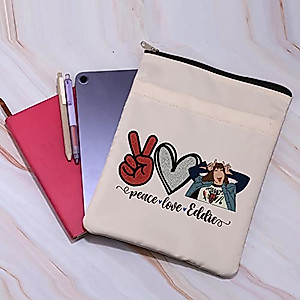 Eddie Lovers Book Sleeve ST Season Merchandise Book Cover Peace Love Eddie Book Sack Munson Book Pouch Gift for ST Fans (PLEddieBS)