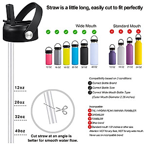 Aoitoque Straw Lid for Hydro Flask Wide Mouth, Lids with Straw for Hydro Flask 18oz 32oz 40oz Wide Mouth, Lids for Hydroflask Wide Mouth Straw Lid Top Straw Cap Hydroflask Wide Mouth Lid