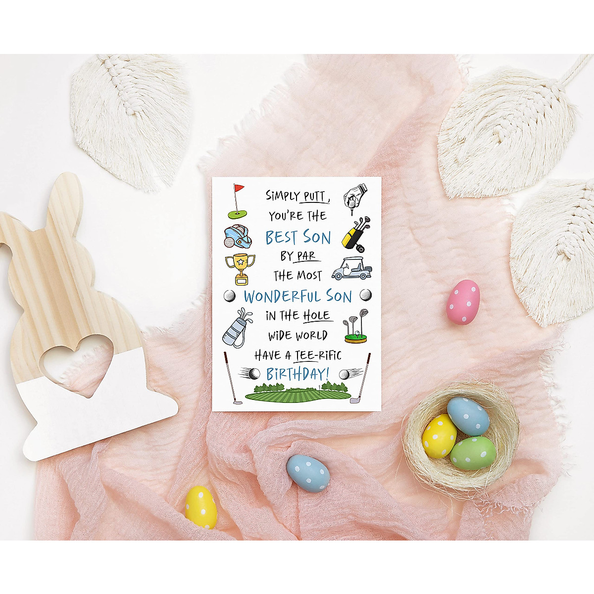 TunlaStore Golf Birthday Card For Son - Simply Putt You Are The Best Son Card - Son Birthday Card - Golf Birthday Card - Sports Lover Gift Card - Fathers Day Card - Birthday Gift For Golfer