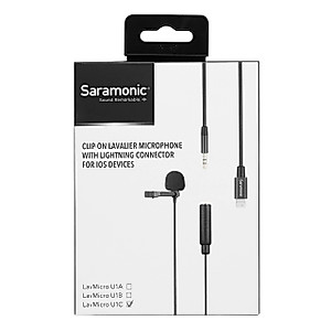 Saramonic 2-Person Dual Lavalier Microphone with Lightning for Apple iPhone, or iPad with a Built-in 19.7-Foot (6m) Cable (LavMicro U1C) (LAVMICROU1C)