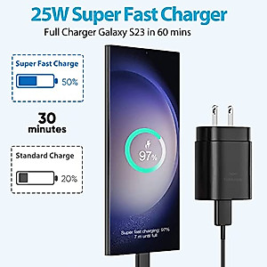 Samsung Super Fast Type C Charger 25W USB C Fast Wall Charger with 10FT Android Phone Charging Cable for Galaxy S23 Ultra/S23/S22 Ultra/S22/S21/S21 Ultra/S20/S20 Ultra/Note 20 Ultra/Note 10