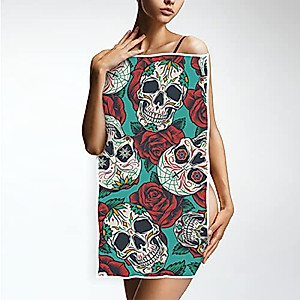 HUSSRITY Mexican Rose Skull Towels Super Soft Hand Towel Highly Absorbent Washcloths Quick Dry Bath Towel 30x15 Inch Durable Lightweight