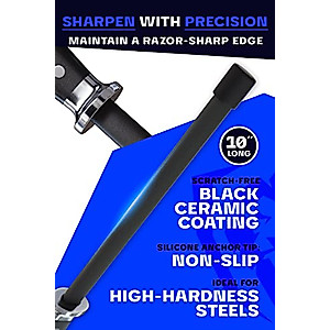Dalstrong Honing Rod - 10" - G10 Handle - Stainless Steel Core - Scratch-Free Ceramic Coating