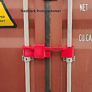 Heavy Duty Steel Cargo Door Lock/Standard Shipping Container Lock with 4 Keys Adjustment Range: 12-1/2" - 18-7/8" Coated with red Color（Keyed Differently）