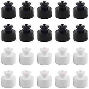 WHYHKJ 20PCS 28mm Water Bottles Push Pull Caps Sports Water Bottle Cap Replacement Top Hand Pull Cap(10 white, 10 black)