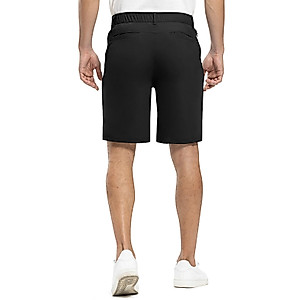 Rdruko Men's Golf Shorts Stretch Quick Dry 9" Work Casual Shorts with 5 Pockets(Black, US 42)