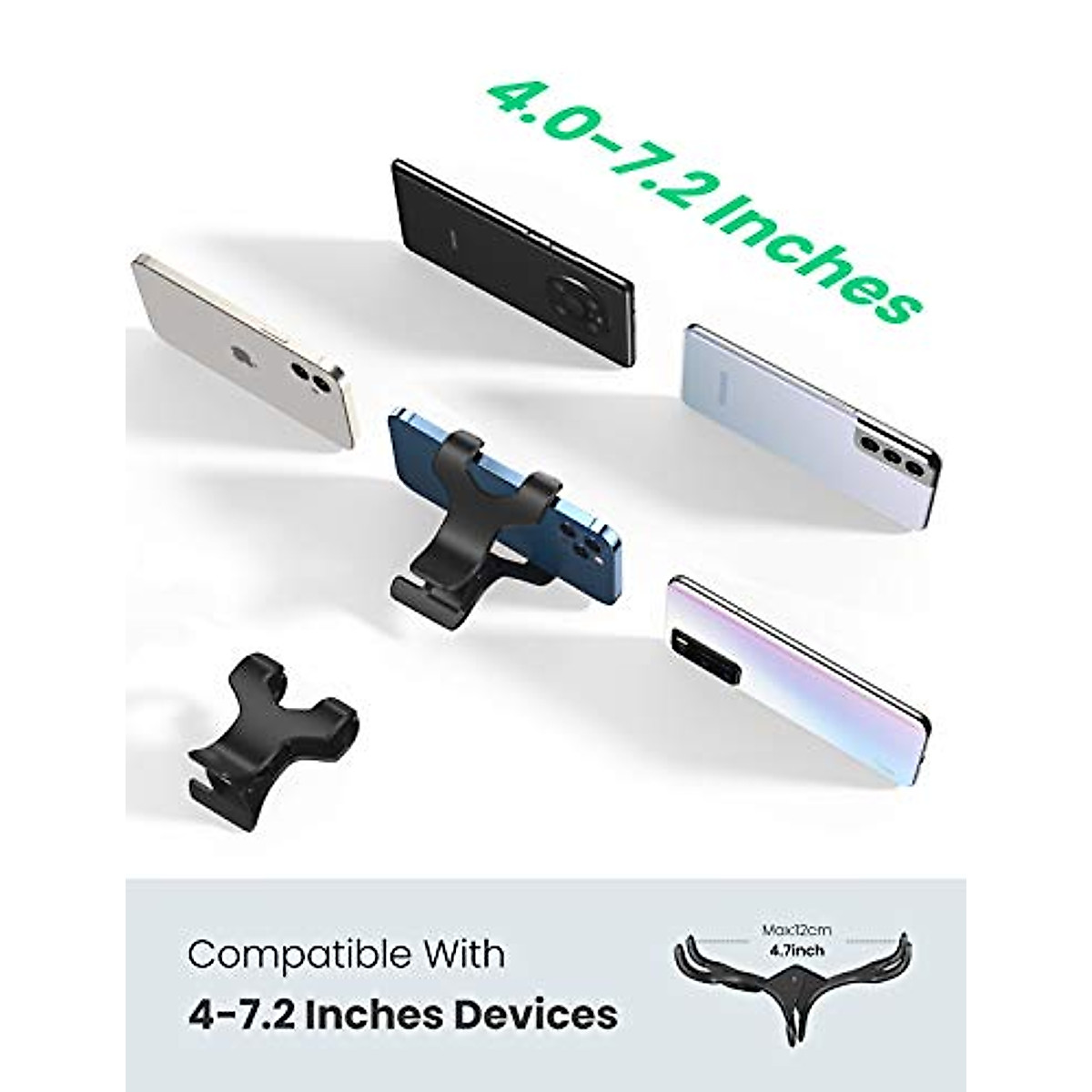 UGREEN Gooseneck Clip Phone Holder for Bed Desk Cell Phone Mount Flexible Lazy Long Arm Clamp Headboard Hand Free Overhead Video Recording Compatible with iPhone Pro Max Samsung Galaxy Ultra, 3.0 ft