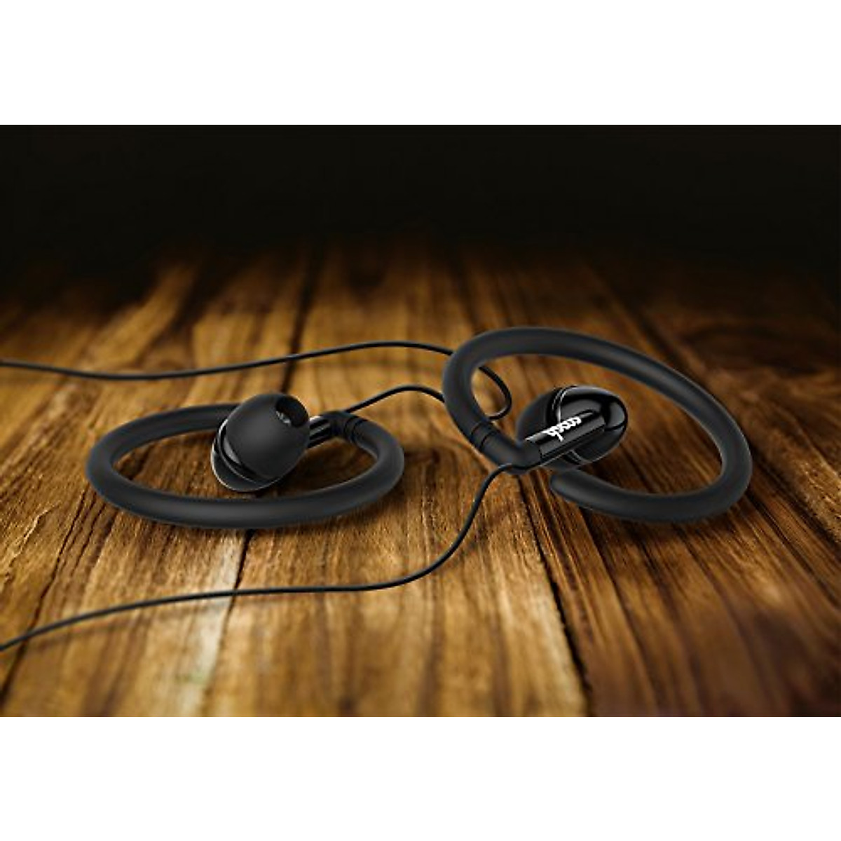 Coosh ADIB071SG3B1L Wired Comfort in-Ear Earbuds Headphones with Removable Earhooks (Black)