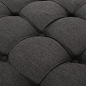 Christopher Knight Home Cimarron Ottoman, Dark Gray + Dark Brown