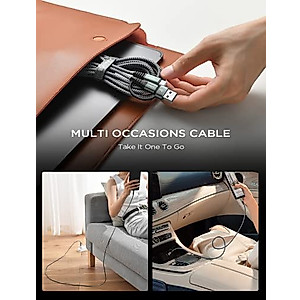 AINOPE Newest 2-in-1 Charger Cable 2-Pack 6.6ft, 3.1A C to C Fast Charging Cable Nylon Braided USB A/C to USB C Cord Compatible with iPad Pro/Air/Mini 6 MacBook Air Galaxy S22 21 S10 Note