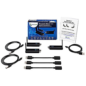 ClearClick Present+Share Mini - Wireless Presentation System for Laptops, PC, HDMI, Smartphones, & TV or Projector (2 Transmitter, 1 Receiver Kit)