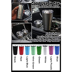 GARLEEN Small Travel Mug Mini Thermal Coffee Cups Insulated Bottles Light Blue for Kids & Adults w/ Spill-Free Lid for Hot & Cold Drinks, 8oz/230ml, 8 fl oz (230 ml)