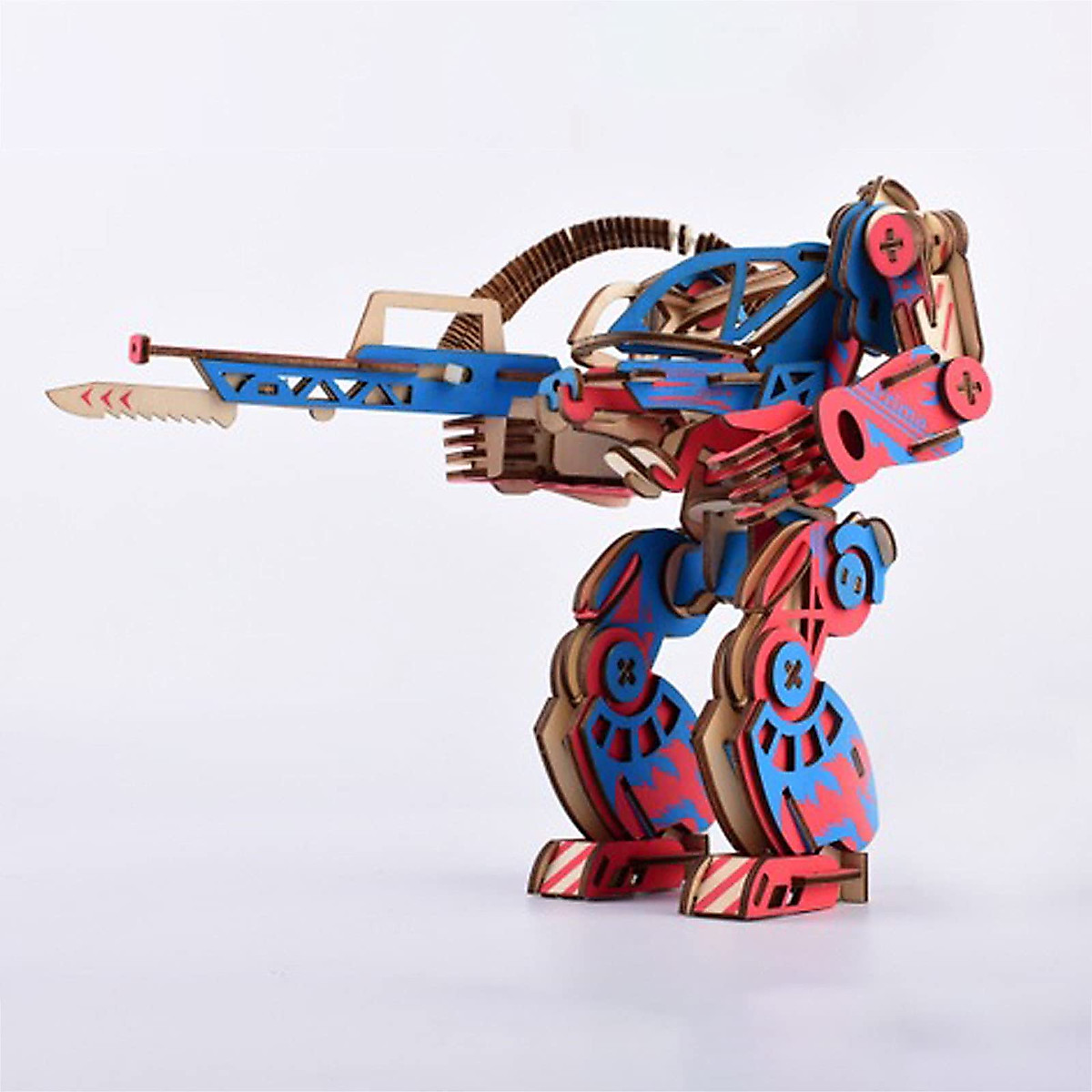 3D Wooden Puzzle DIY Robot Mechanical Armor Model Wood Craft Kit Laser-Cut Kits Engineering Gears Set Assembly