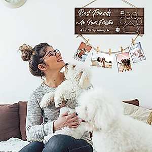 GEMTEND Pet Memorial Gifts, Paw Prints Sympathy Frame Gift for Loss of Dog and Cat, Dog and Cat Memorial Gifts, Clips and Twine for Photo Hanging, Makes a Personalized Gift for Pet Lovers