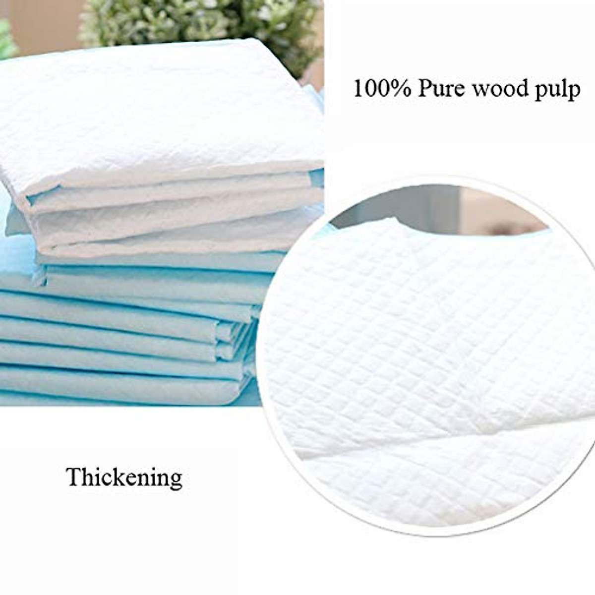 kathson 50 PCS Rabbits Disposable Diaper Cage Pad Super Absorbent Healthy Cleaning Underpads for Guinea Pigs,Hedgehogs, Hamsters, Chinchillas, Cats, Reptiles and Other Small Animals(Blue)