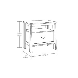 Sauder Trestle Engineered Wood Night Stand in Chalked Chestnut Finish