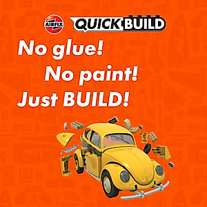 Airfix Quickbuild Volkswagen Beetle Yellow Brick Building Model Kit, Multicolor