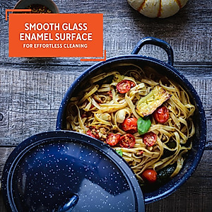 Iimusa Dutch Oven with Lid, 5 Quart, Blue