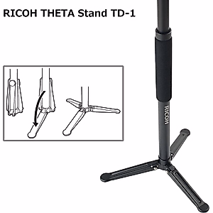 Ricoh Theta Stand TD-1 : Compact Stable and Versatile monopod Stand That is Compatible with All Theta Models. (910821) black