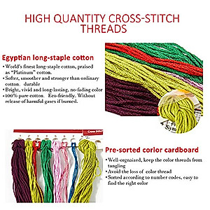 Joy Sunday Cross Stitch Stamped Kits Pre-Printed Cross-Stitching Starter Patterns for Beginner Kids or Adults, Embroidery Needlepoint Kits The Cross Lily