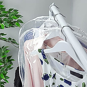 HANGERWORLD Shoulder Covers with Gusset 24" x 21.5" Large Clear Plastic Clothes Protector (5 Pack)
