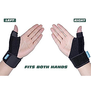 2U2O Compression Reversible Thumb & Wrist Stabilizer Splint(Improved Version) for BlackBerry Thumb, Finger, Pain Relief, Arthritis, Tendonitis, Sprained, Carpal Tunnel, Stable, S-M