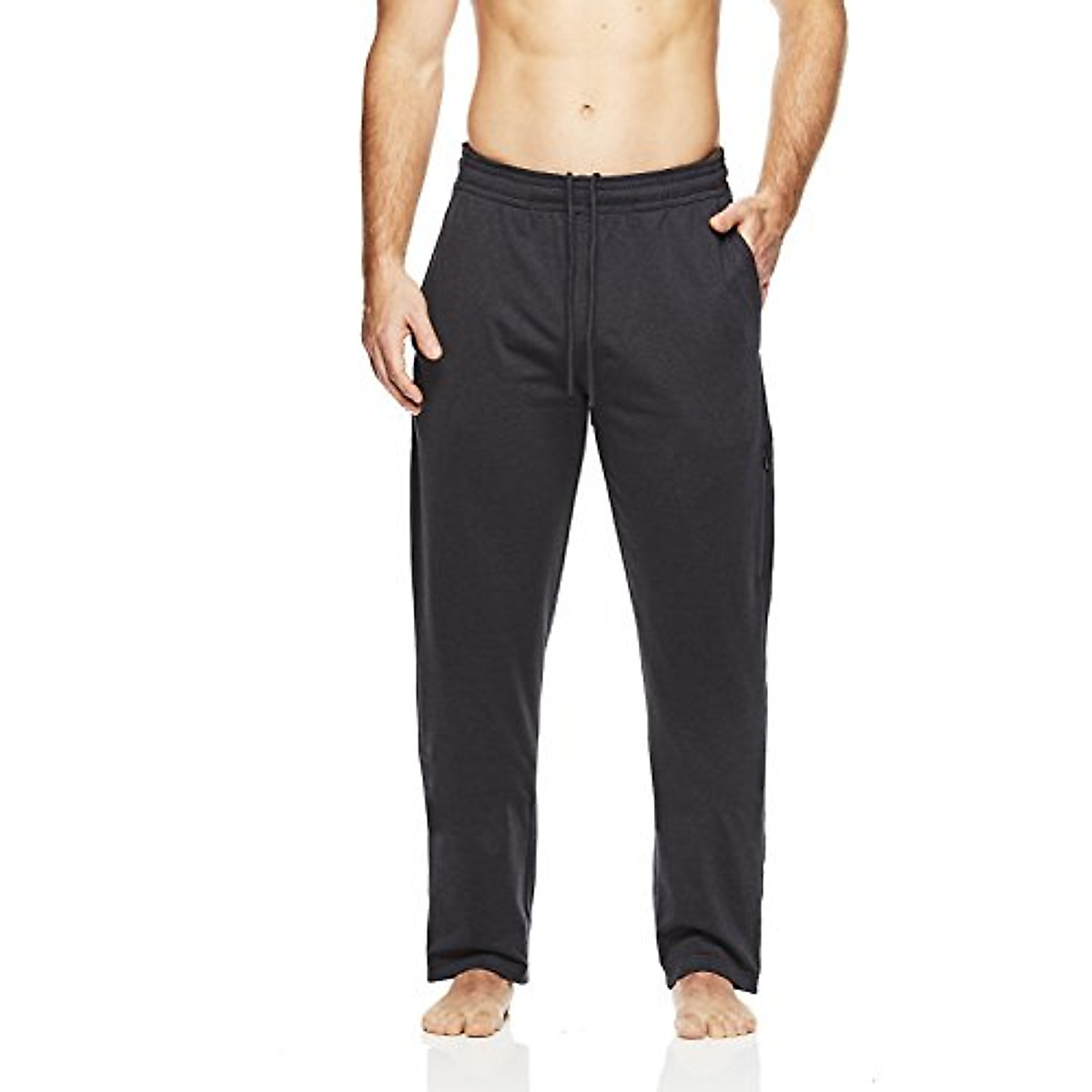 Gaiam Men's Restorative Fleece Yoga Pants - Performance Running & Workout Sweatpants - Black Heather Restorative, Small