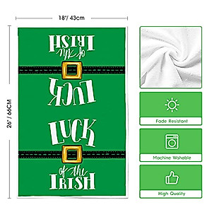 Artoid Mode Buffalo Plaid Luck of The Irish Shamrock St Patrick's Day Kitchen Towels Dish Towels, 18x26 Inch Seasonal Decoration Hand Towels Set of 2