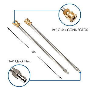 EDOU DIRECT Pressure Washer Surface Cleaner 15" | Stainless Steel | HEAVY DUTY | 4,000 PSI Max Working Pressure | Includes: 2 Pressure Washer Extension Wand Attachments