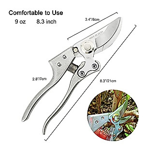 TONMA [Made in Japan] Pruning Shears 8 Inch Professional Bypass Garden Scissors Secateurs, Premium Quality Japanese Gardening Tools Plant Hand Pruner Garden Clippers with Ergonomic Handle