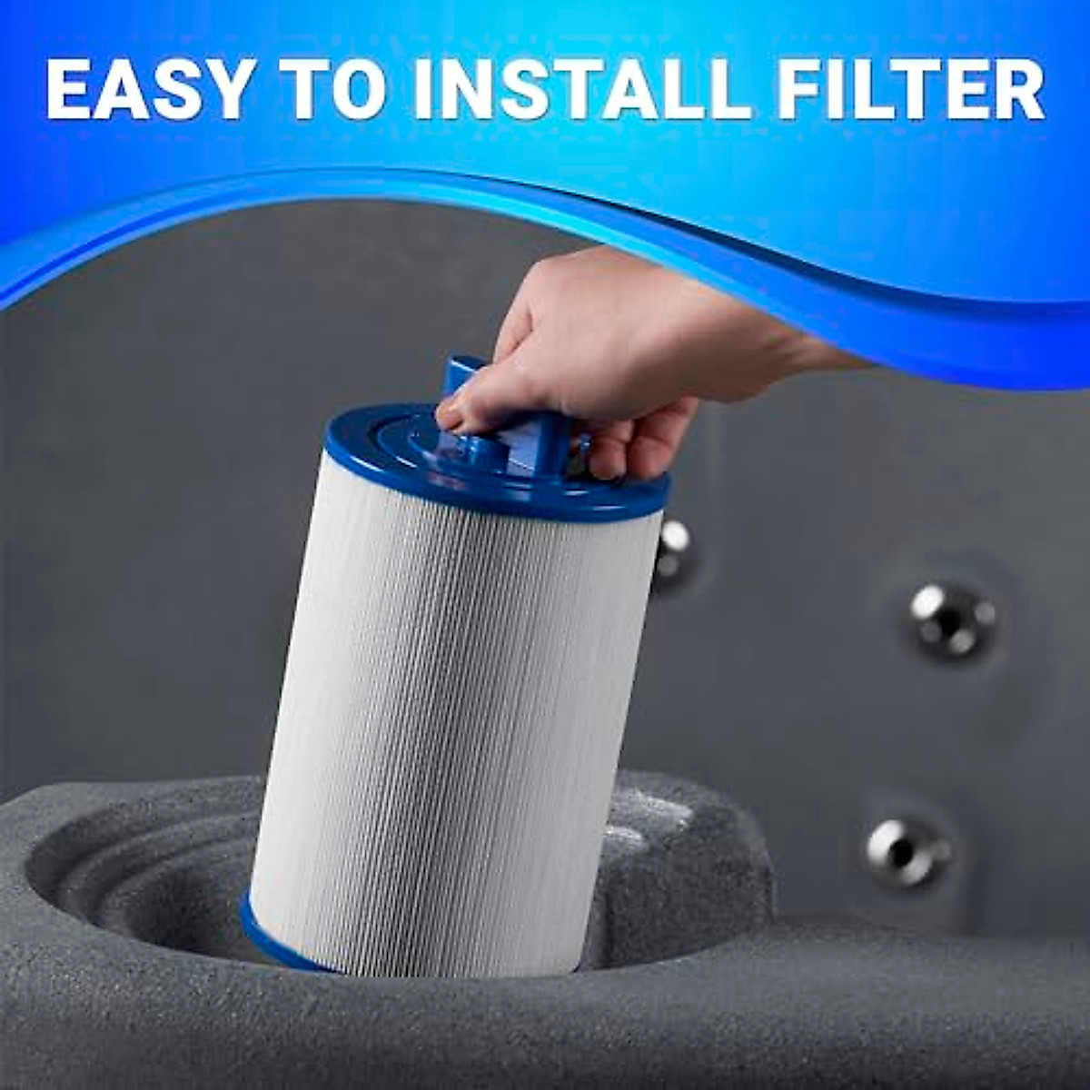 AquaLife Outback™ 5-6 Person 20-Jet Non-Lounger Hot Tub with LED Lighting and Insulated Cover